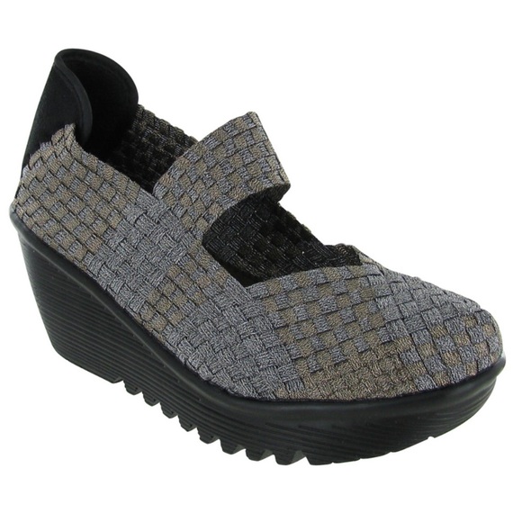 bernie mev. | Shoes | Bernie Mev Bm Lulia Silver Grey Woven Wedge Size ...
